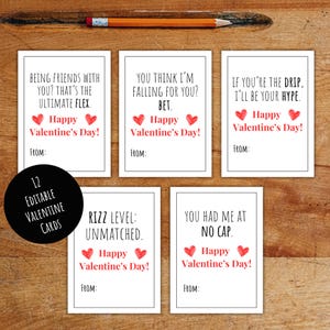 Printable Gen Z Valentines Day Cards, Teen Slang Valentine Cards, Funny ...