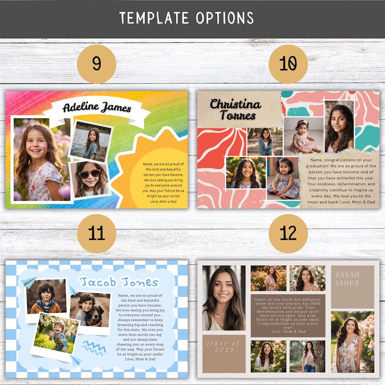 Customized High School Senior Yearbook Ad Template, Half Page Yearbook ...