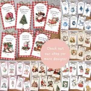 Vintage Printable Christmas Gift Tags Set of 8, Retro Grandmillenial ...
