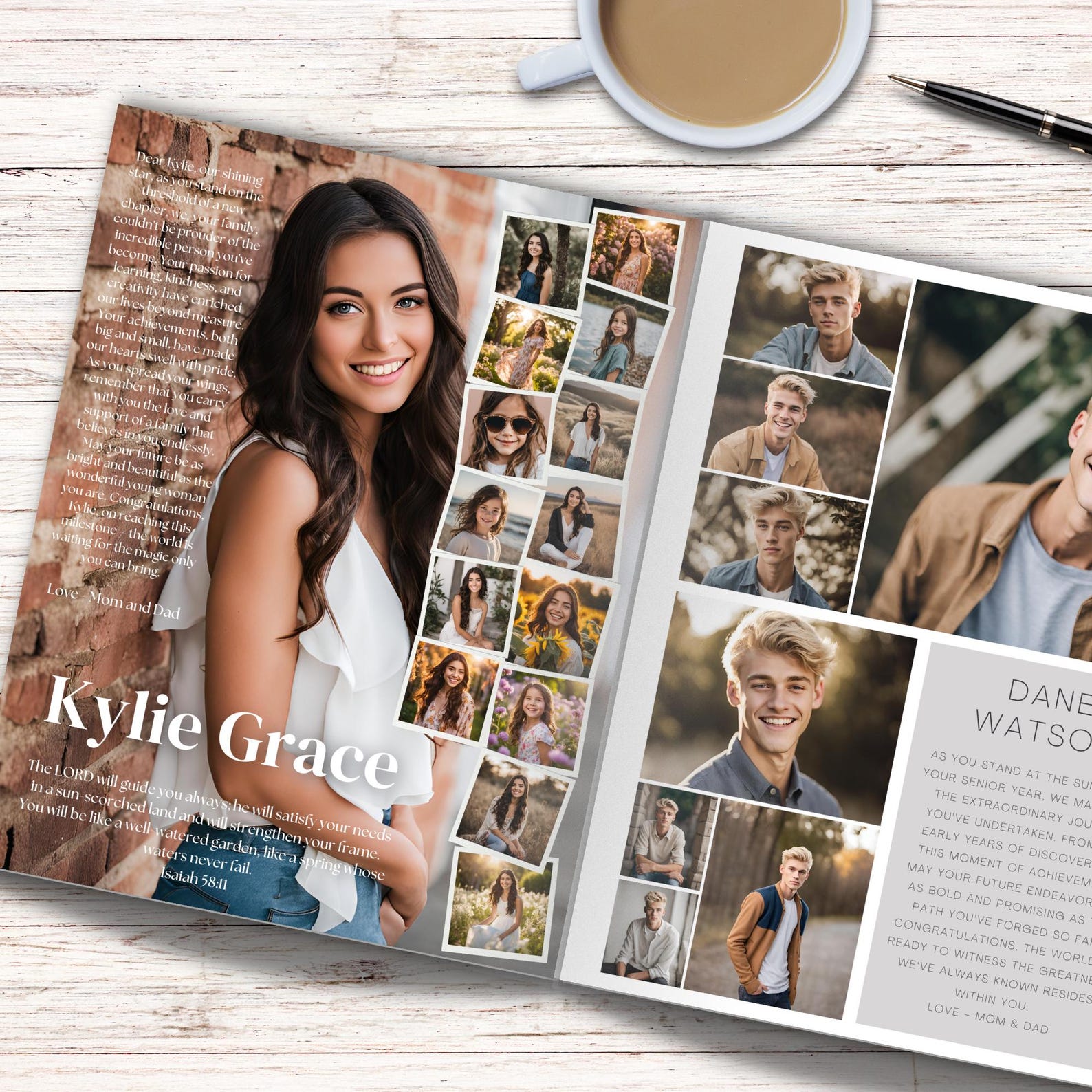 High School Senior Yearbook Ad Templates, Editable Full Page Yearbook ...