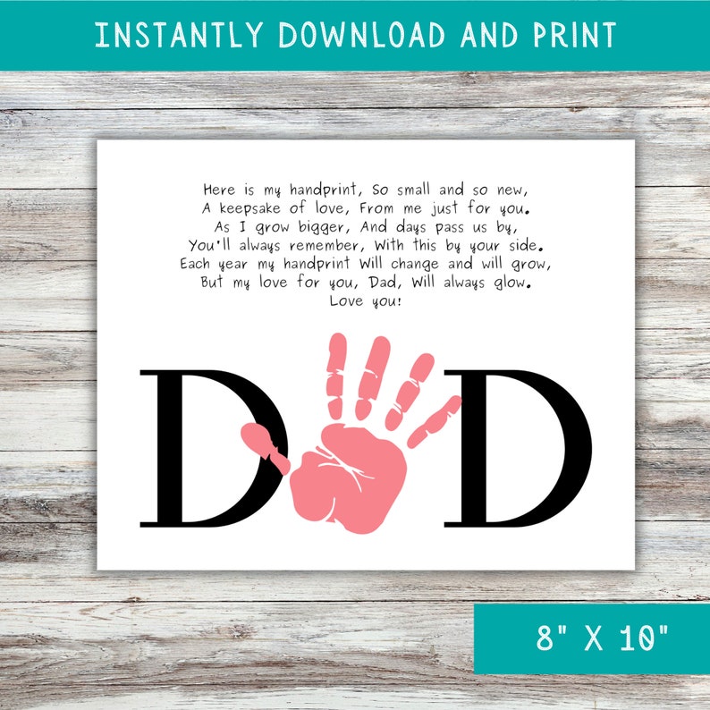 Finger Paint Art Fathers Day Printable, DIY Kids Art Activity for Dad ...