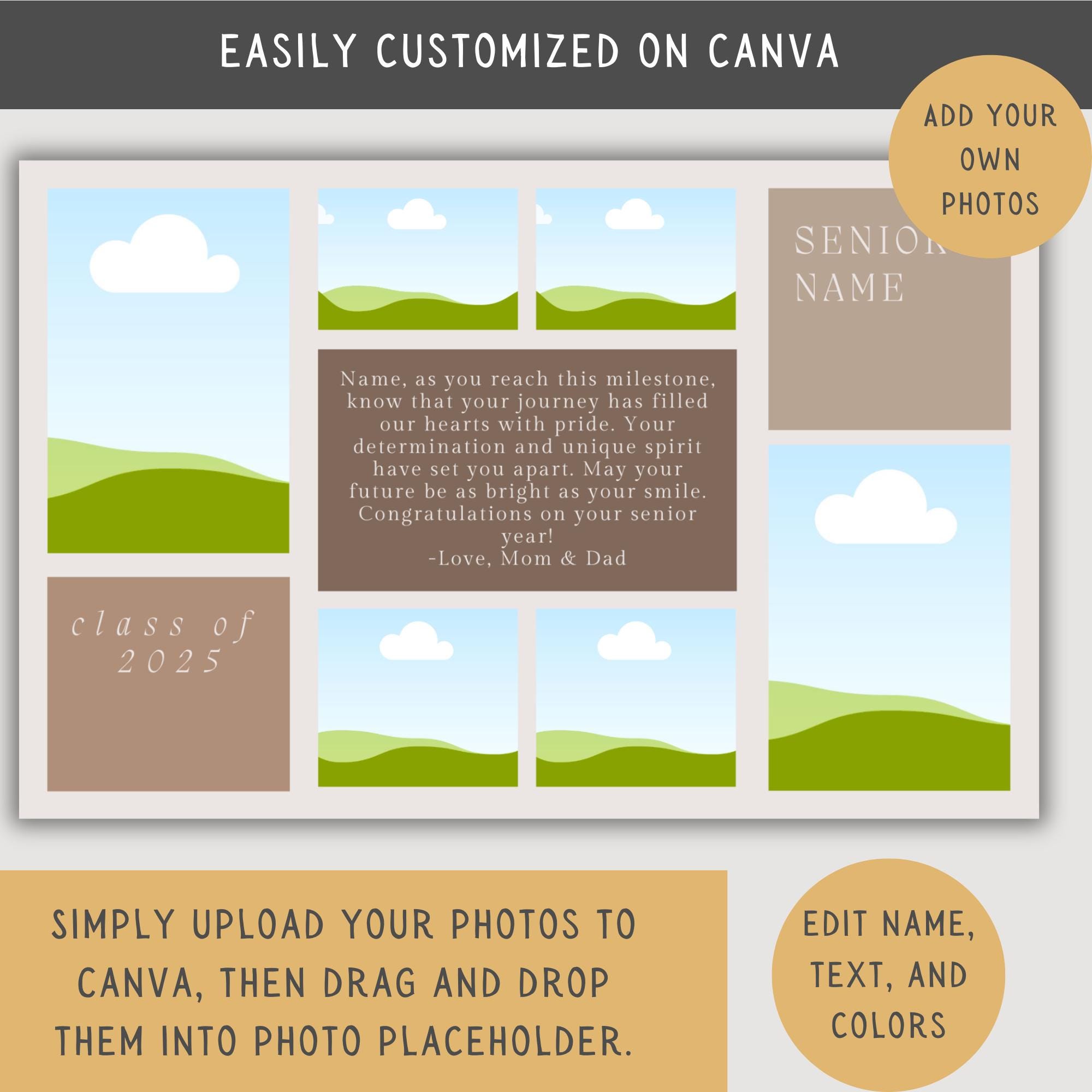 Editable Half Page Yearbook Ad Layout, High School Senior Yearbook Ad ...