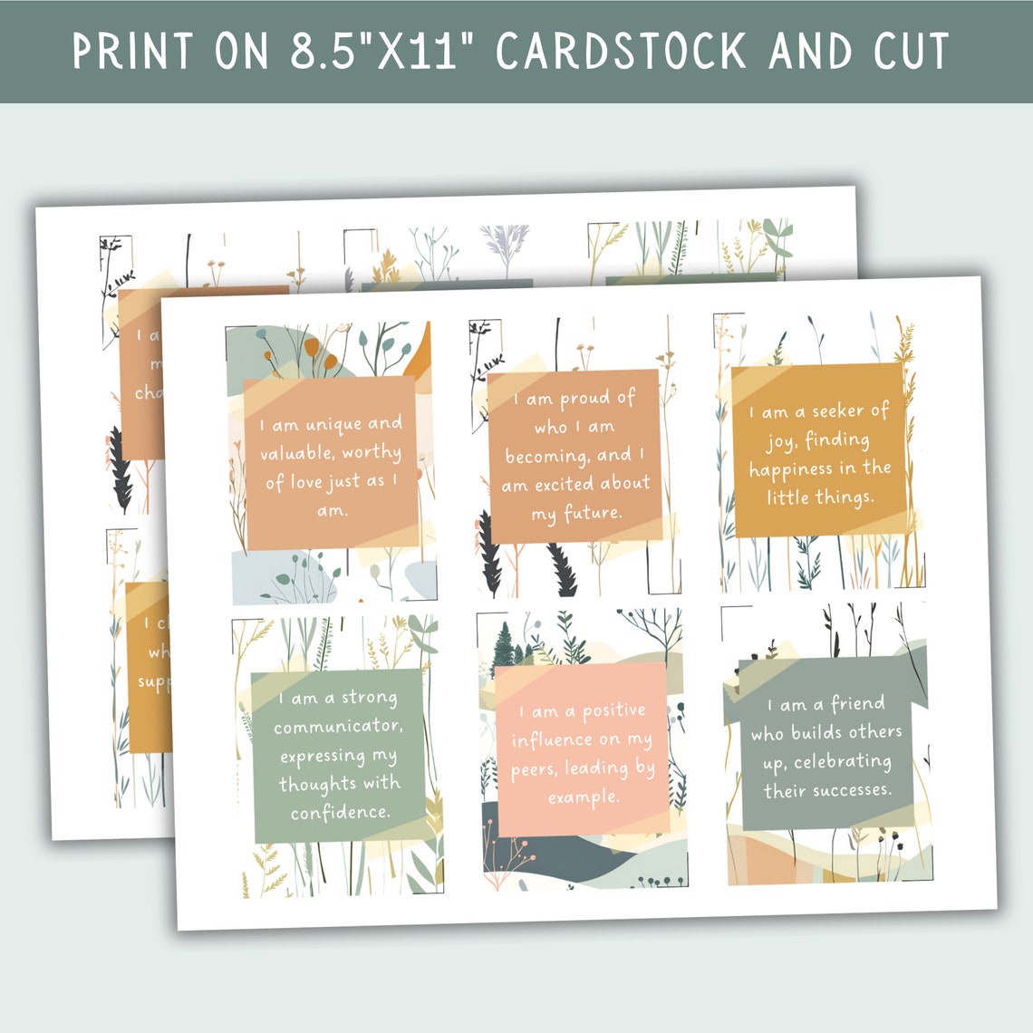 Printable Affirmation Cards for Teenagers, Positive Encouragement Cards ...