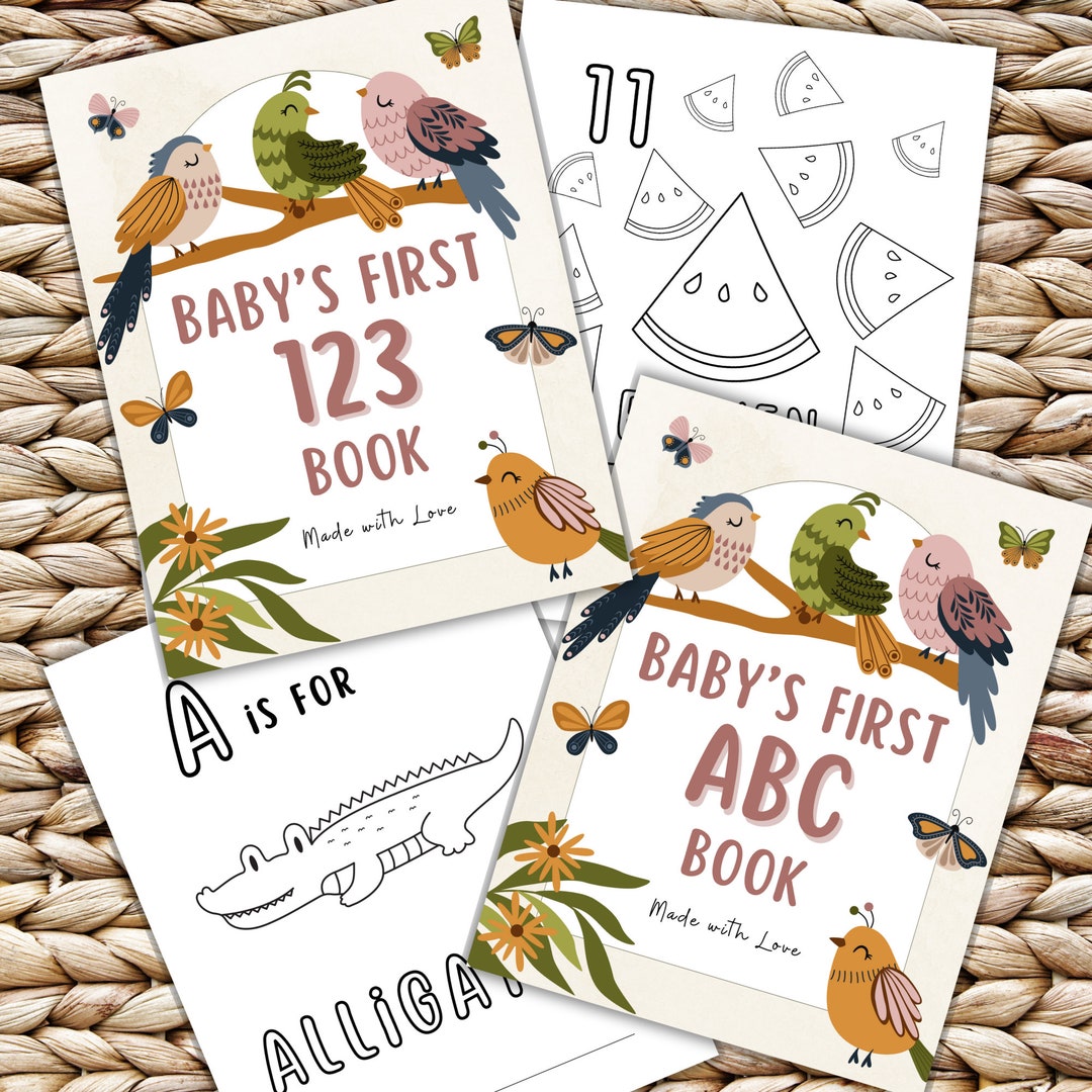 Baby Shower Coloring Pages Alphabet, Baby's First ABC 123 Coloring Book ...