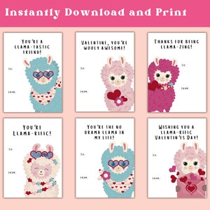 Printable Llama Valentines Day Card, Funny Pun Valentine Cards for Kids ...