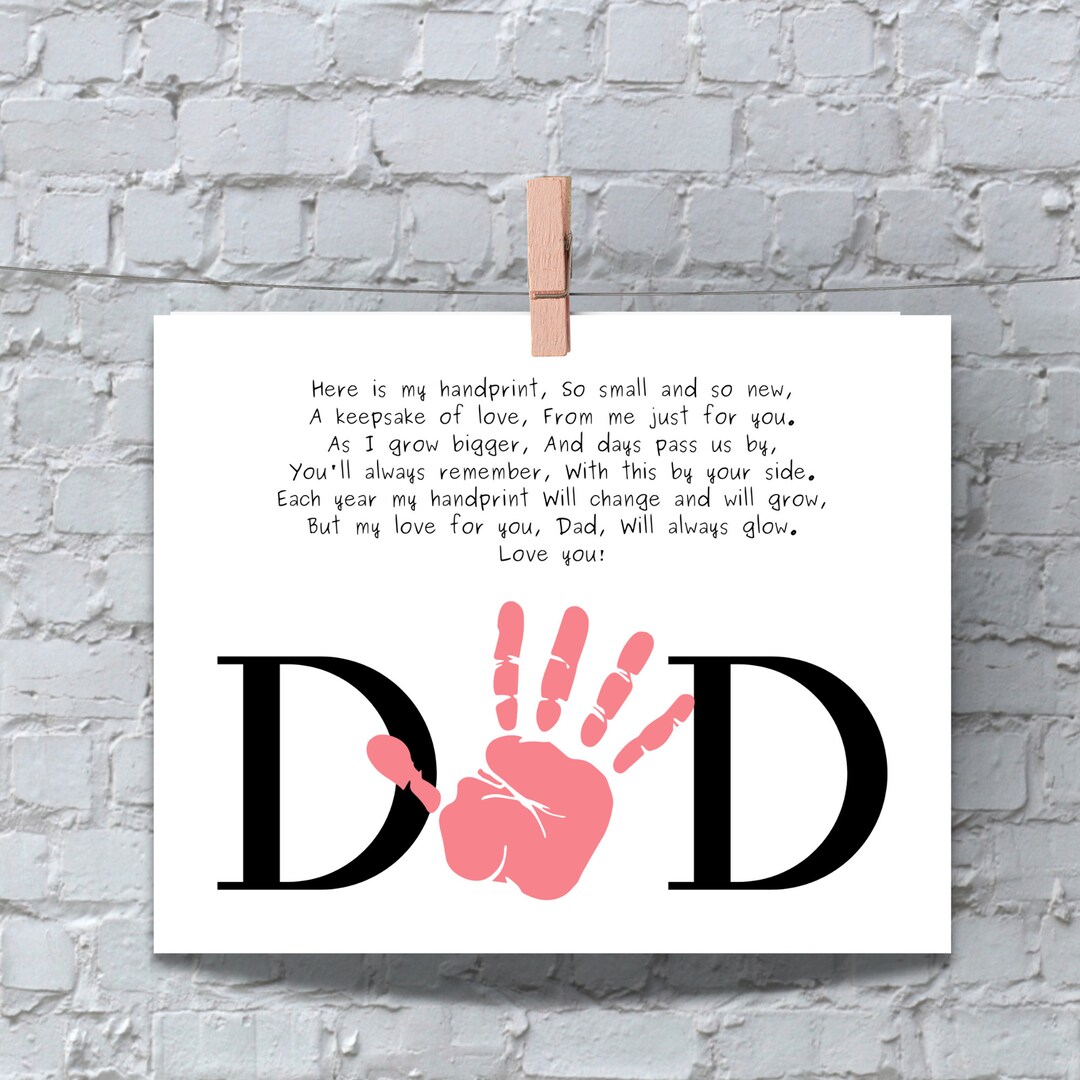 Finger Paint Art Fathers Day Printable, DIY Kids Art Activity for Dad ...