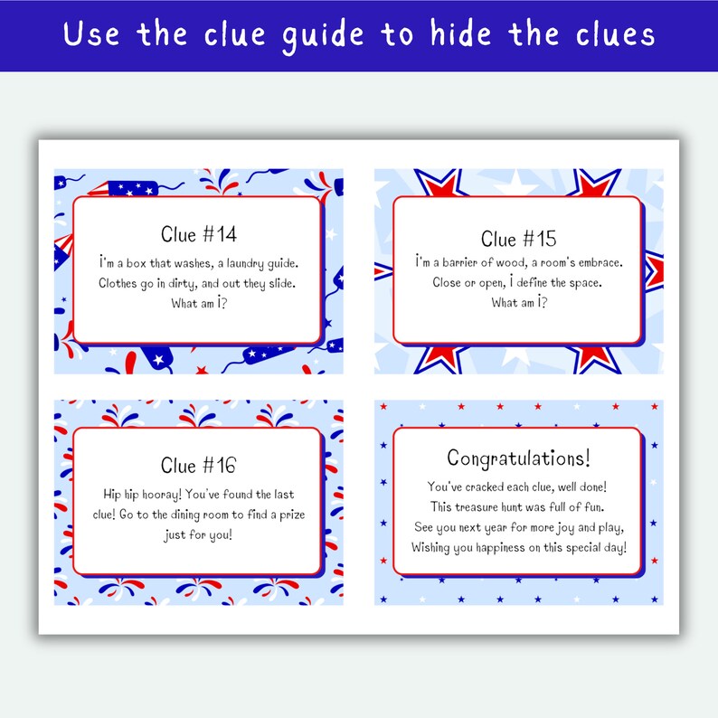4th of July Scavenger Hunt for Teens, Fourth of July Indoor Treasure ...