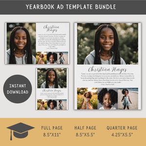 Elementary School Yearbook Ad Template, Full Page Yearbook Ad Layout ...
