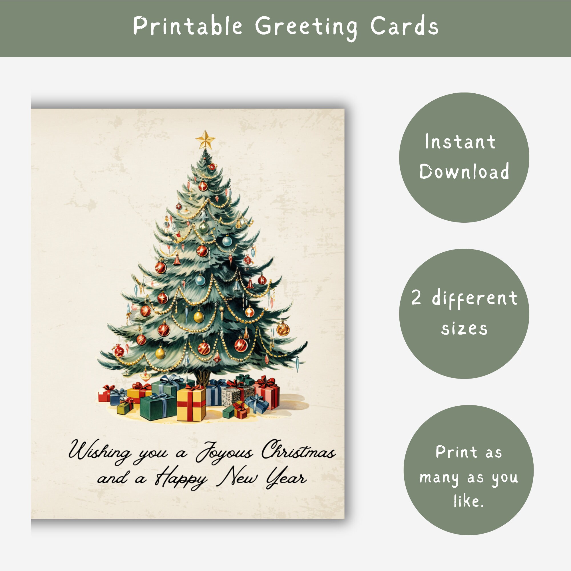 Printable Vintage Christmas Cards, Vintage Holiday Greeting Cards ...