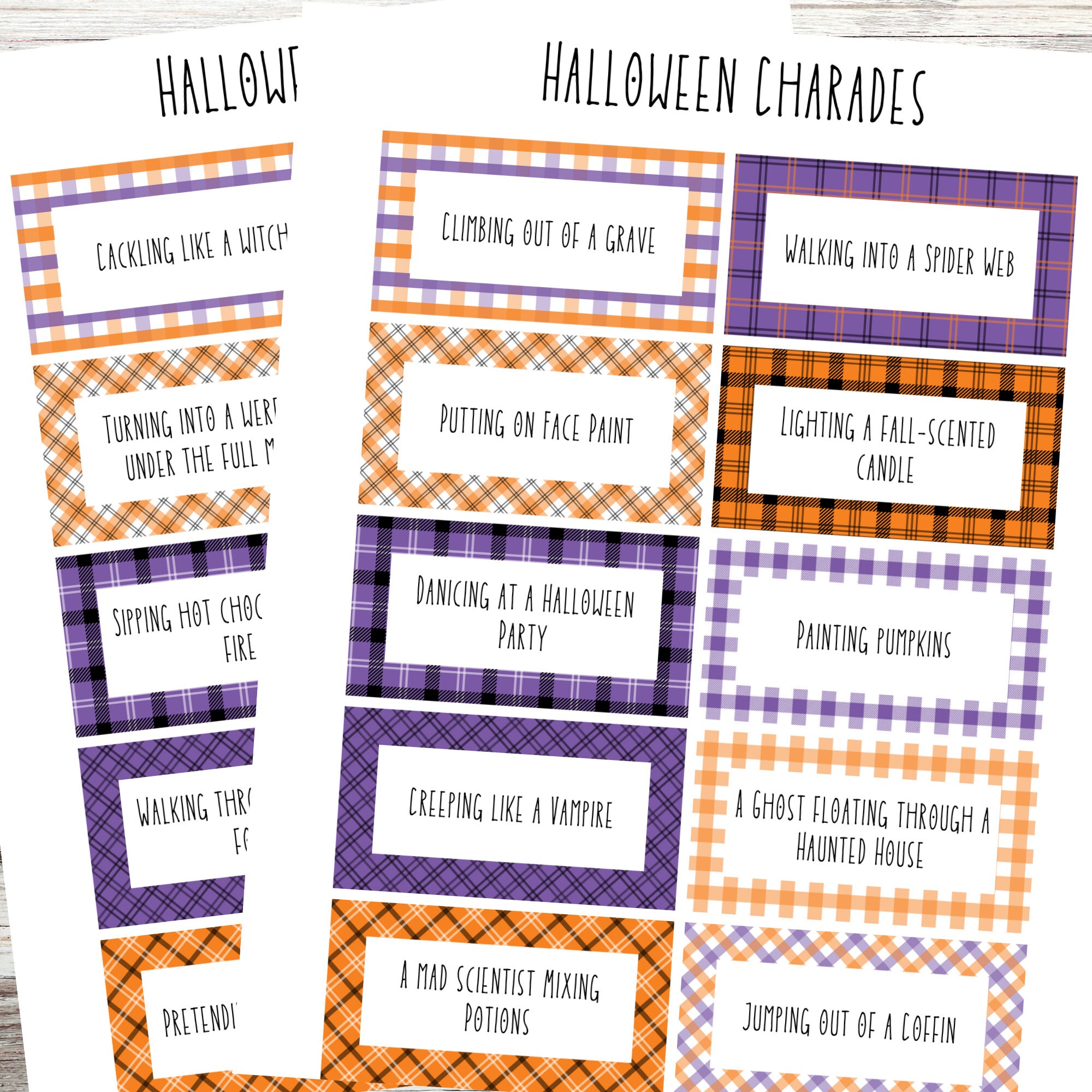 Printable Halloween Charades for Kids, Halloween Activity for Kids and ...