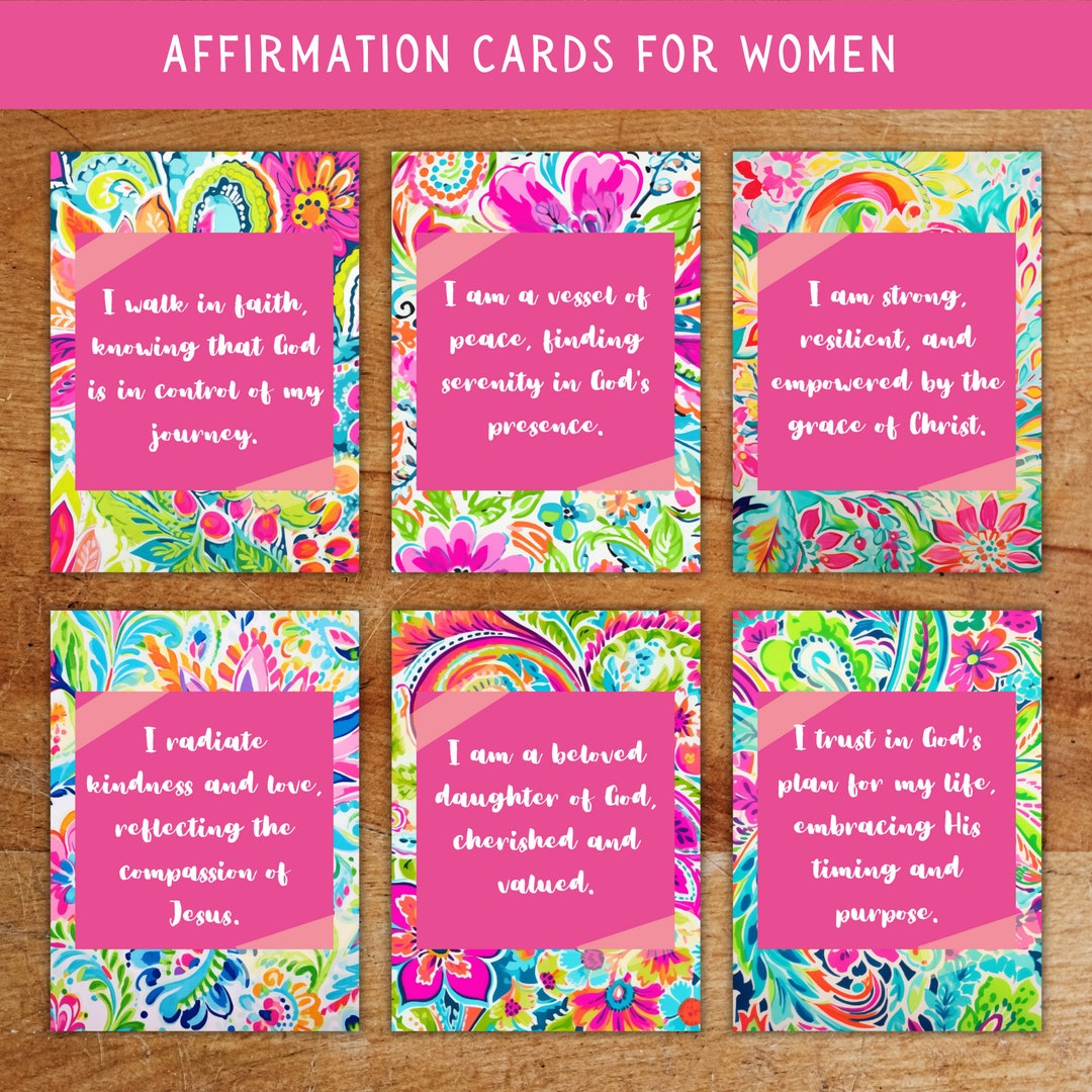 Printable Christian Affirmation Cards for Women, Positive Affirmation ...