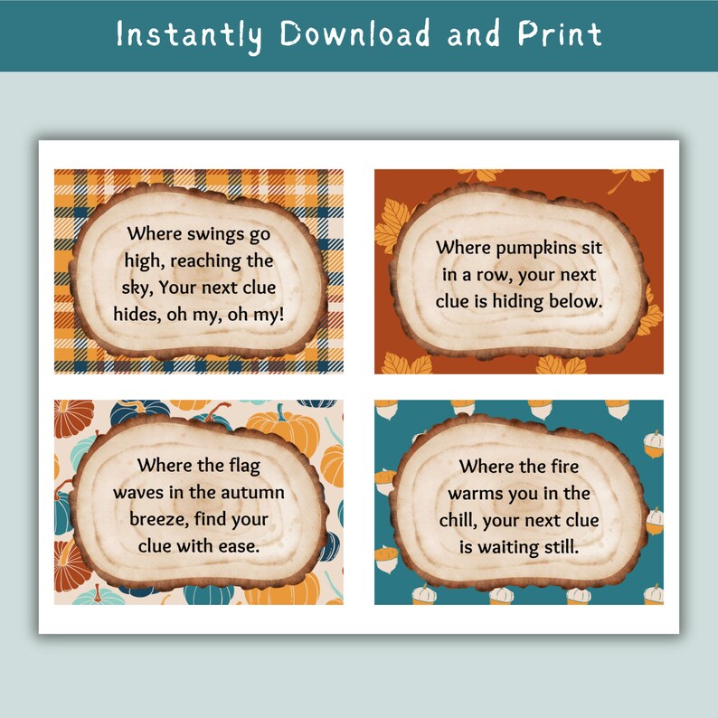 Thanksgiving Scavenger Hunt for Kids, Fall Outdoor Treasure Hunt ...