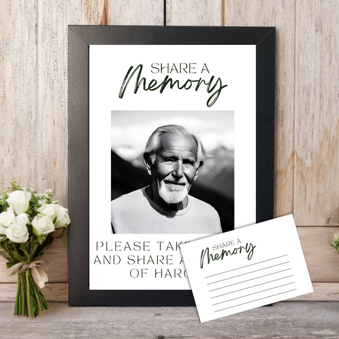 Share a Memory Card and Sign, Printable Share a Memory Template ...