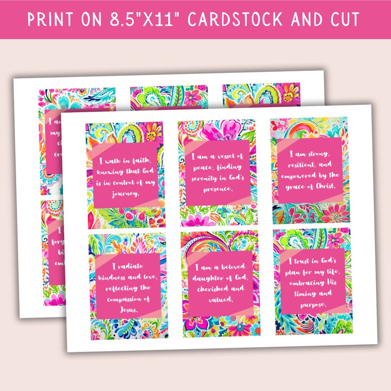 Printable Christian Affirmation Cards for Women, Positive Affirmation ...