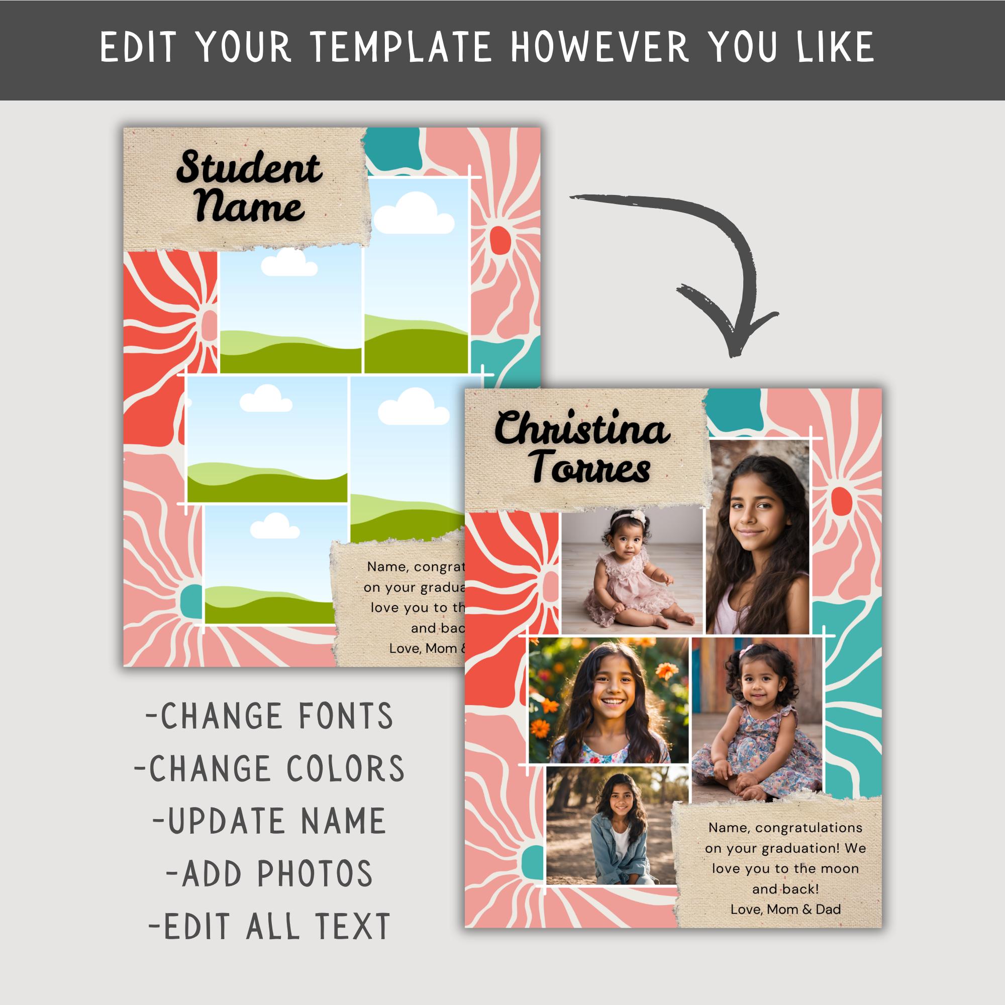 Editable Elementary School Quarter Page Yearbook Ad Template (digital ...