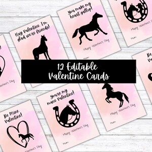 Printable Horse Valentines Day Cards for Kids, Custom Horse Themed ...