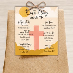 Easter Story Snack Mix Printable Tag, Religious Easter Activities ...
