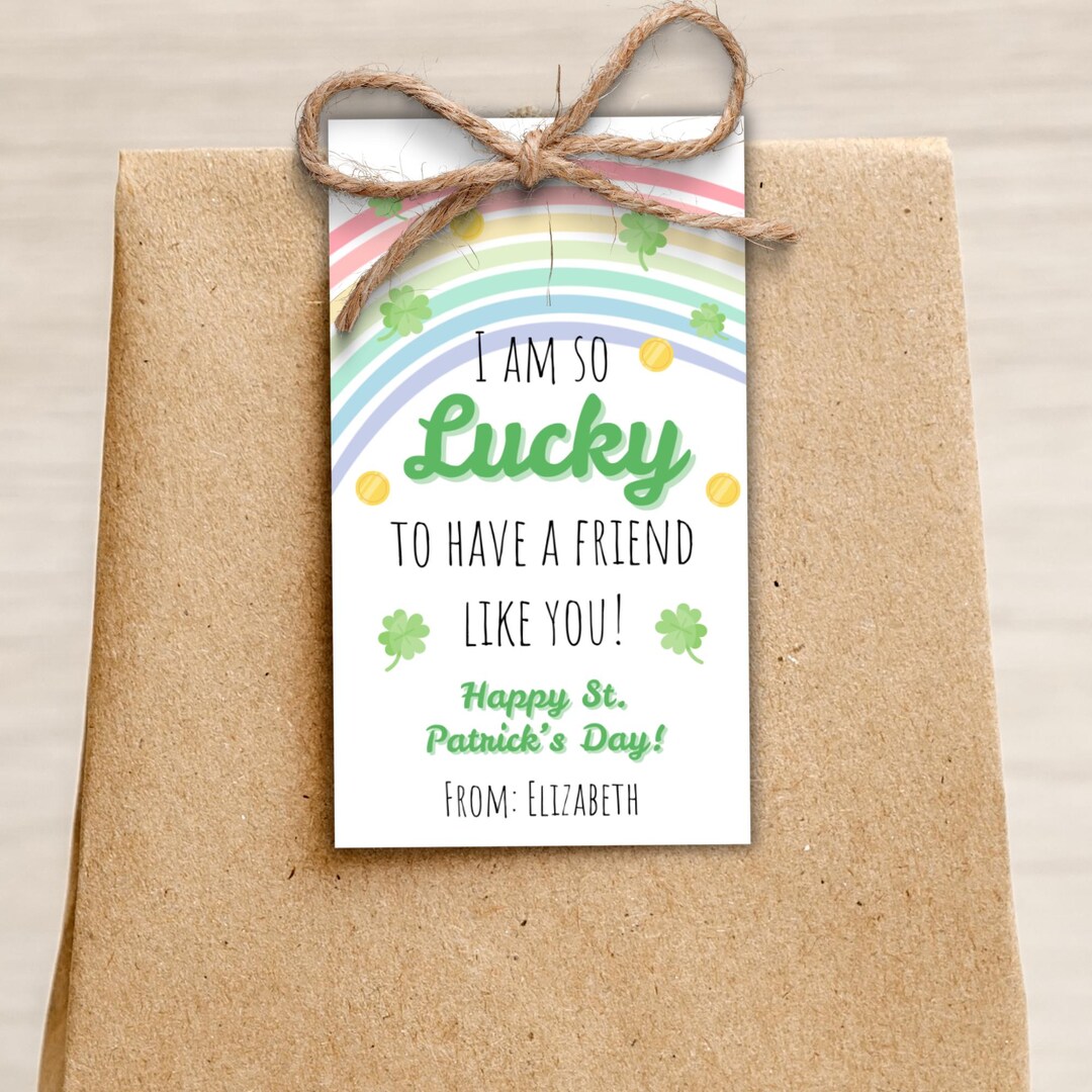 Editable St Patricks Day Gift Tag, Printable Tags for Classroom Treat ...
