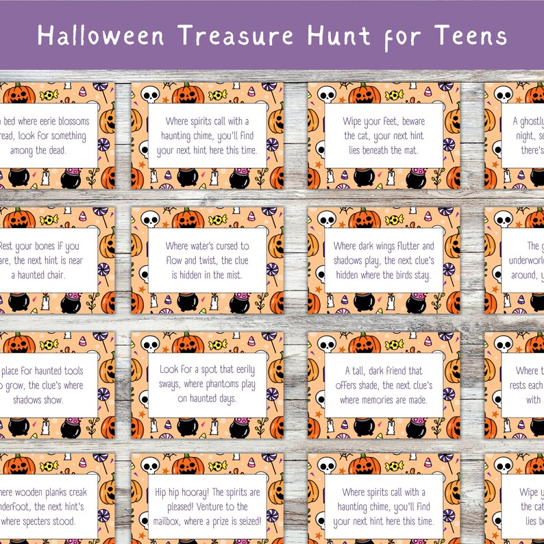Halloween Scavenger Hunt for Teens, Challenging Outdoor Halloween ...