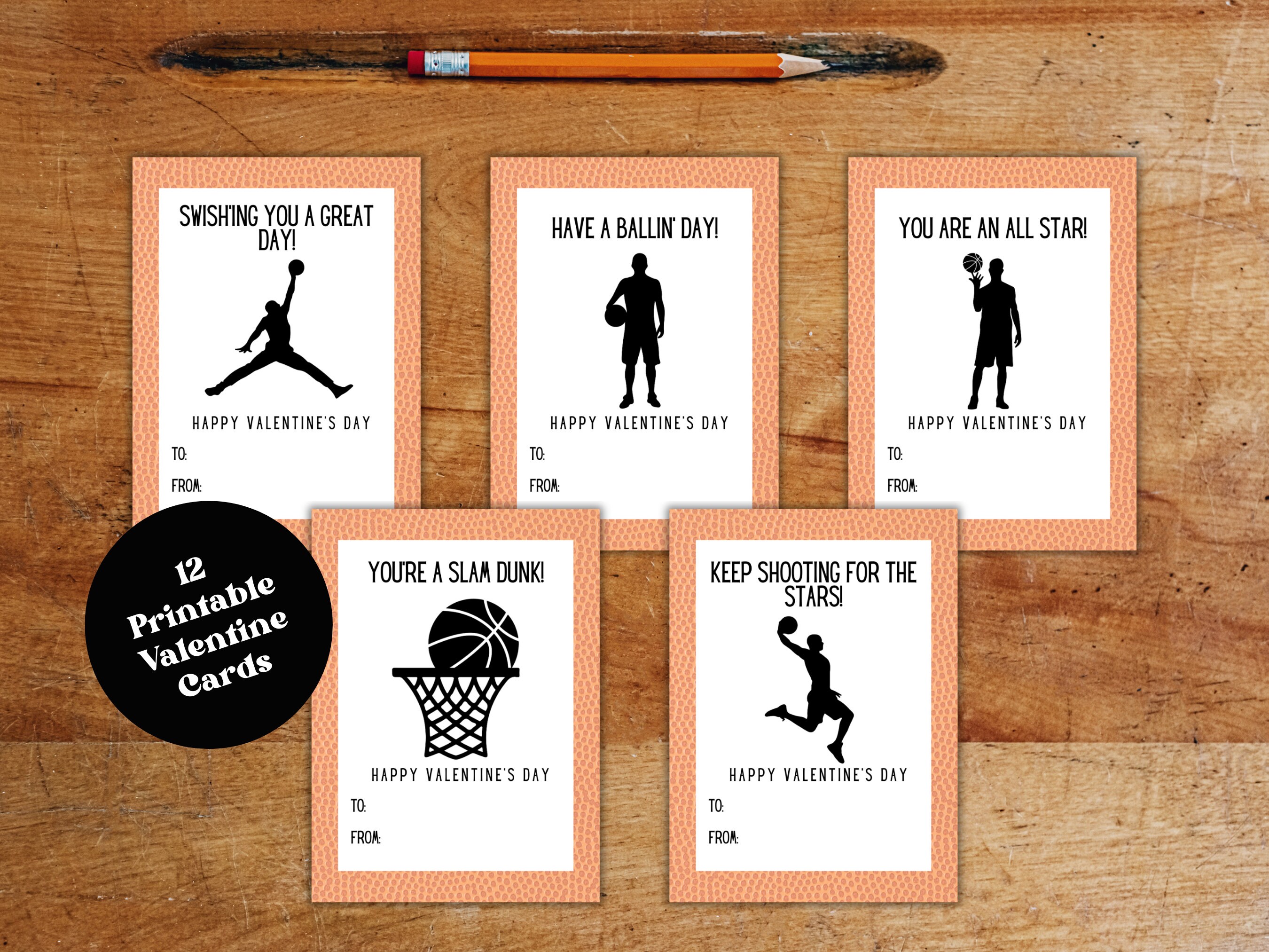 Printable Basketball Valentines Day Card, Basketball Pun Valentine ...