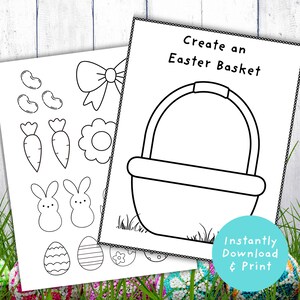 Printable Easter Coloring Craft for Kids, Instant Download Easter ...