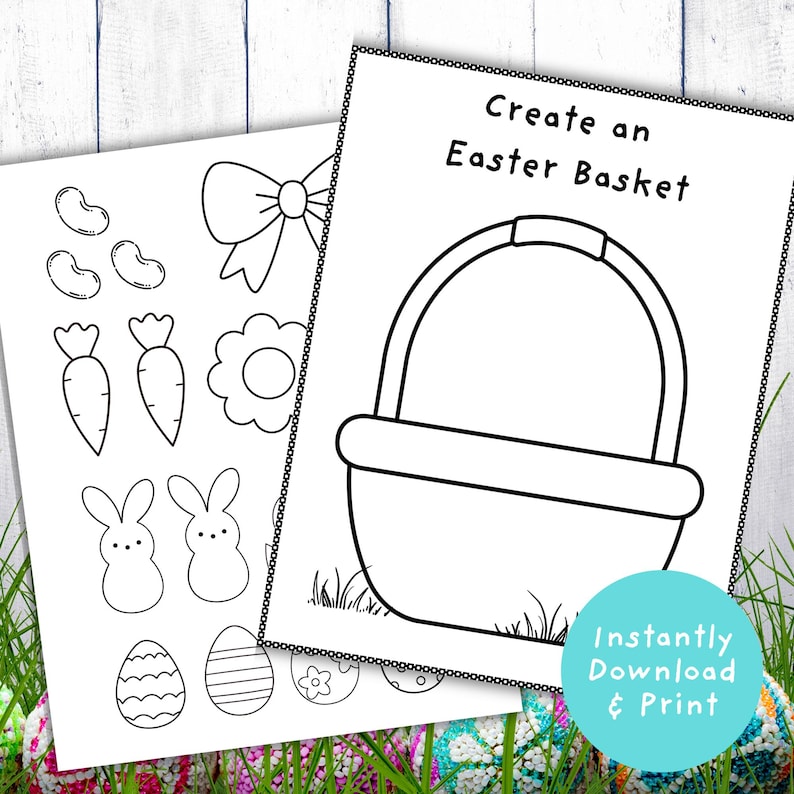Printable Easter Coloring Craft for Kids, Instant Download Easter ...