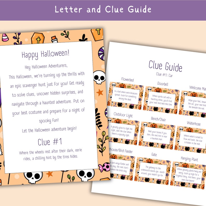 Halloween Scavenger Hunt for Teens: Outdoor Treasure Hunt Clues ...