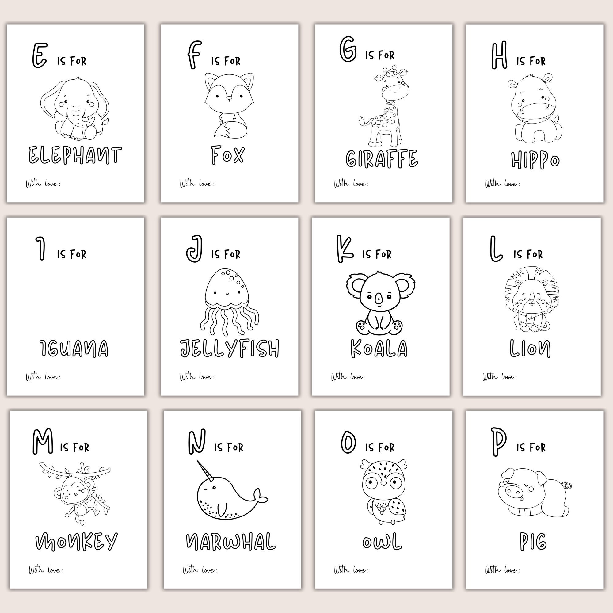 ABC 123 Coloring Book Boho Baby Shower Game, Alphabet Coloring Pages ...