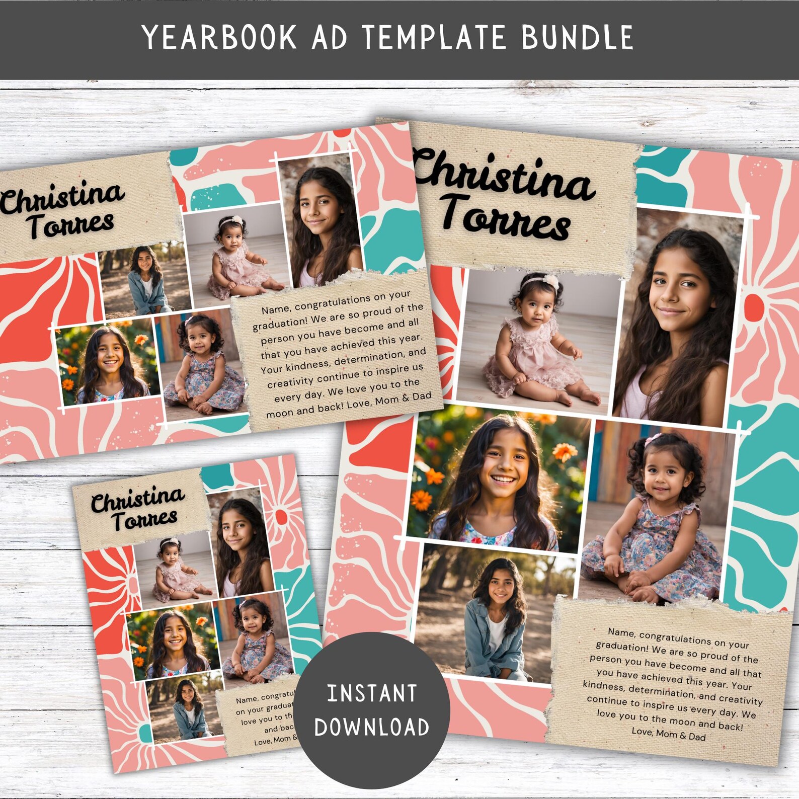 Elementary School Yearbook Ad Template, Full Page Yearbook Ad Layout ...