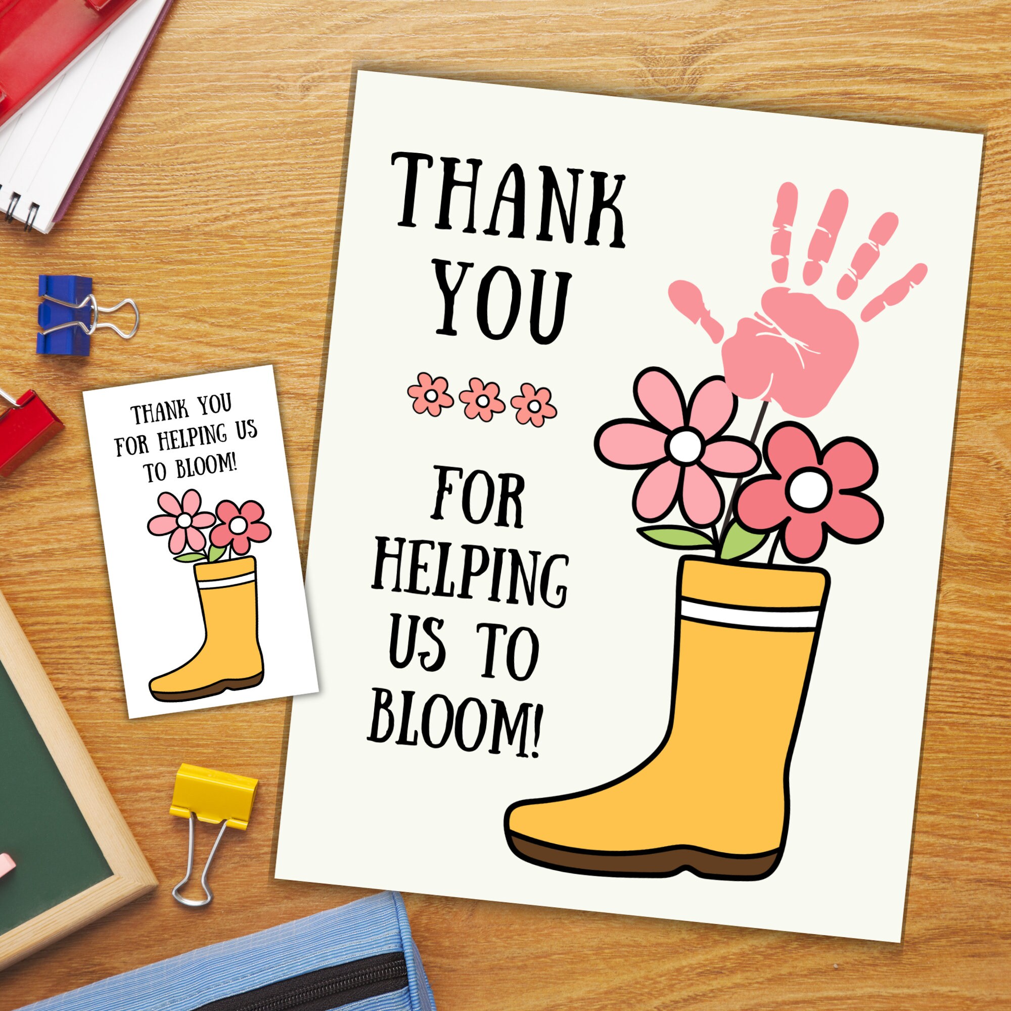 Teacher Appreciation Handprint Art Printable, Personalized Handprint ...