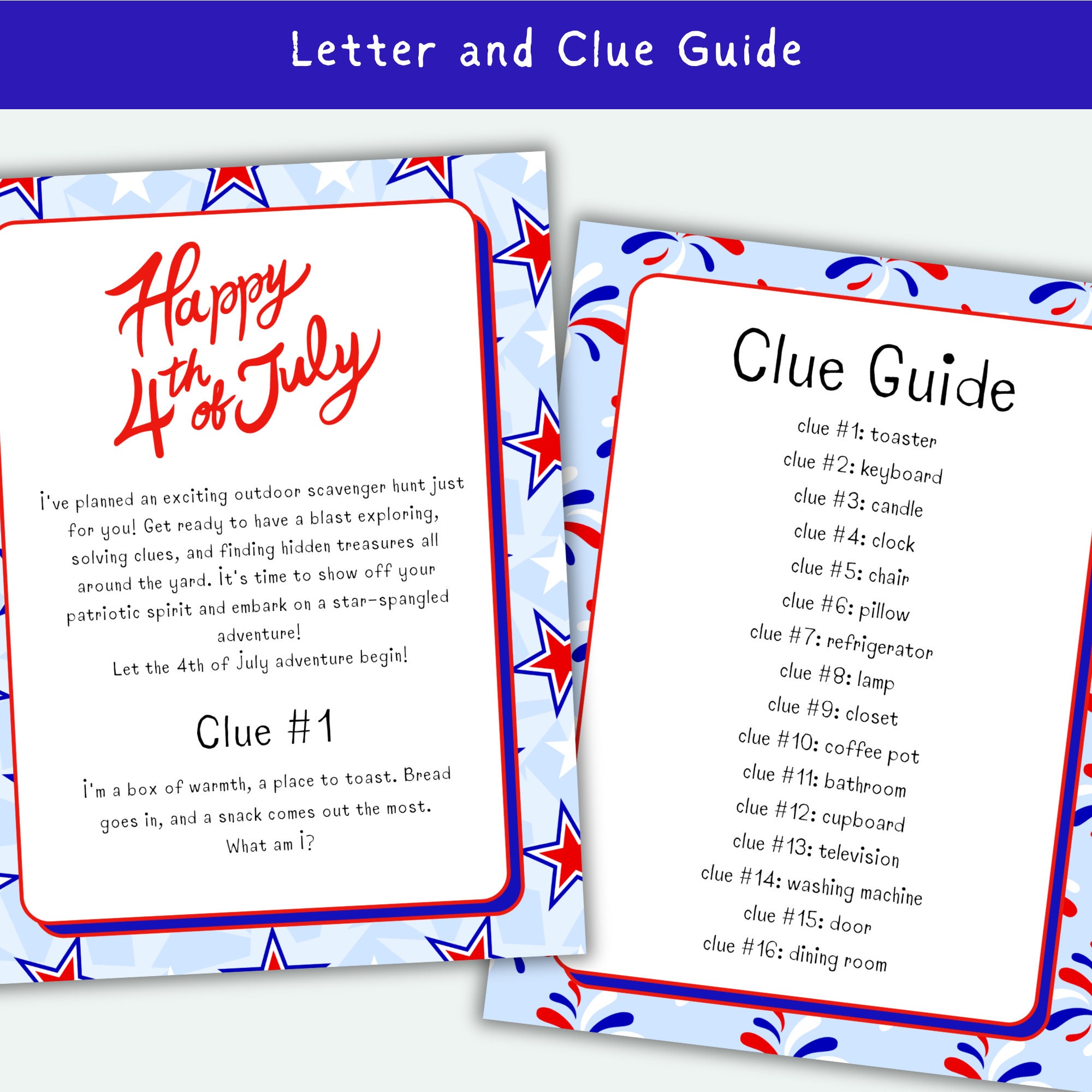 4th of July Scavenger Hunt for Teens, Fourth of July Indoor Treasure ...