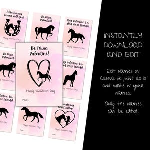 Printable Horse Valentines Day Cards for Kids, Custom Horse Themed ...
