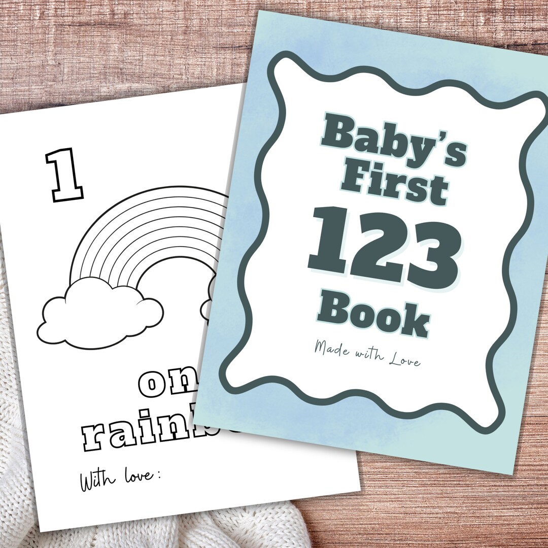 123 Baby Shower Coloring Book, Baby's First 123 Book Baby Shower ...