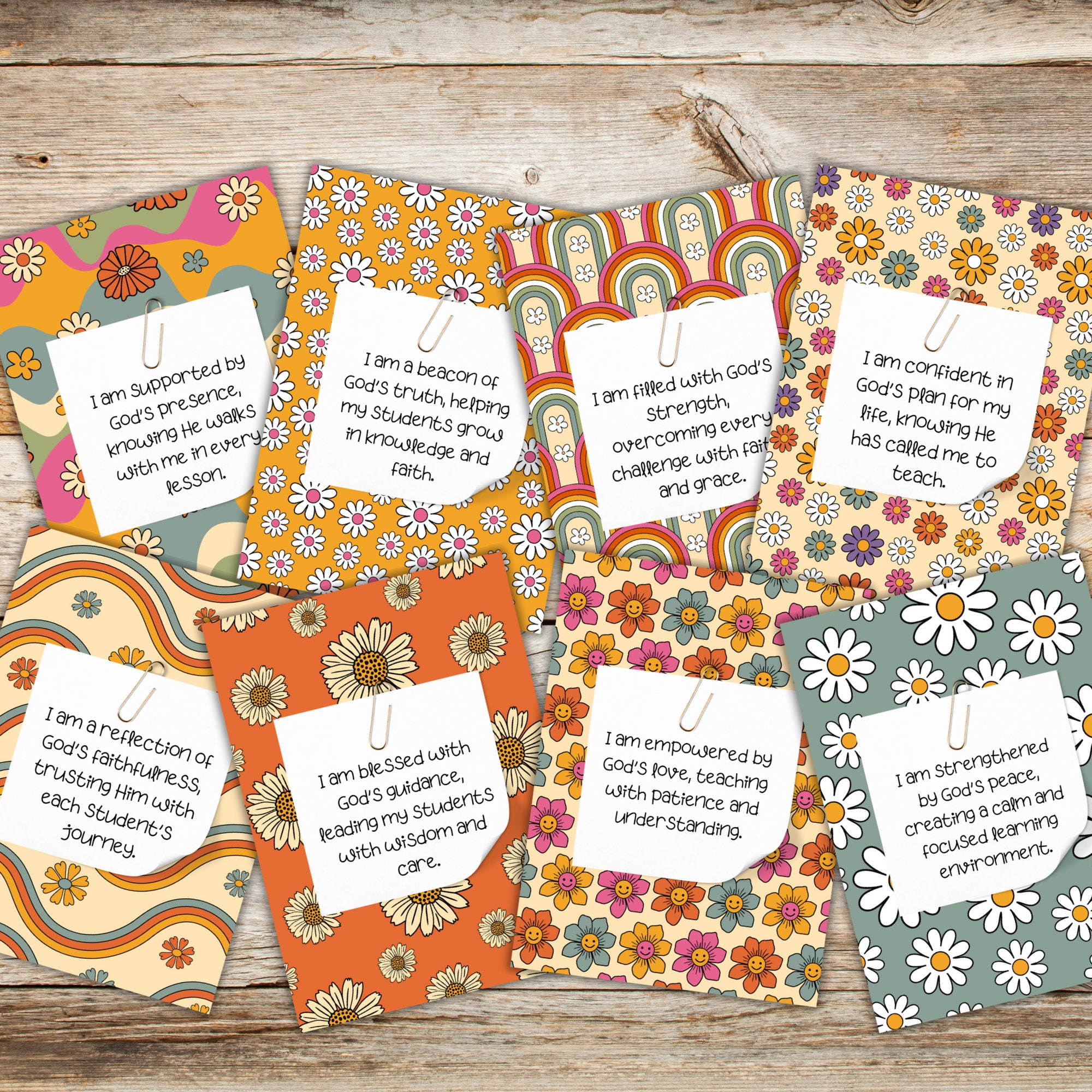 Christian Motivation Cards for Teachers, Printable Teacher Affirmation ...