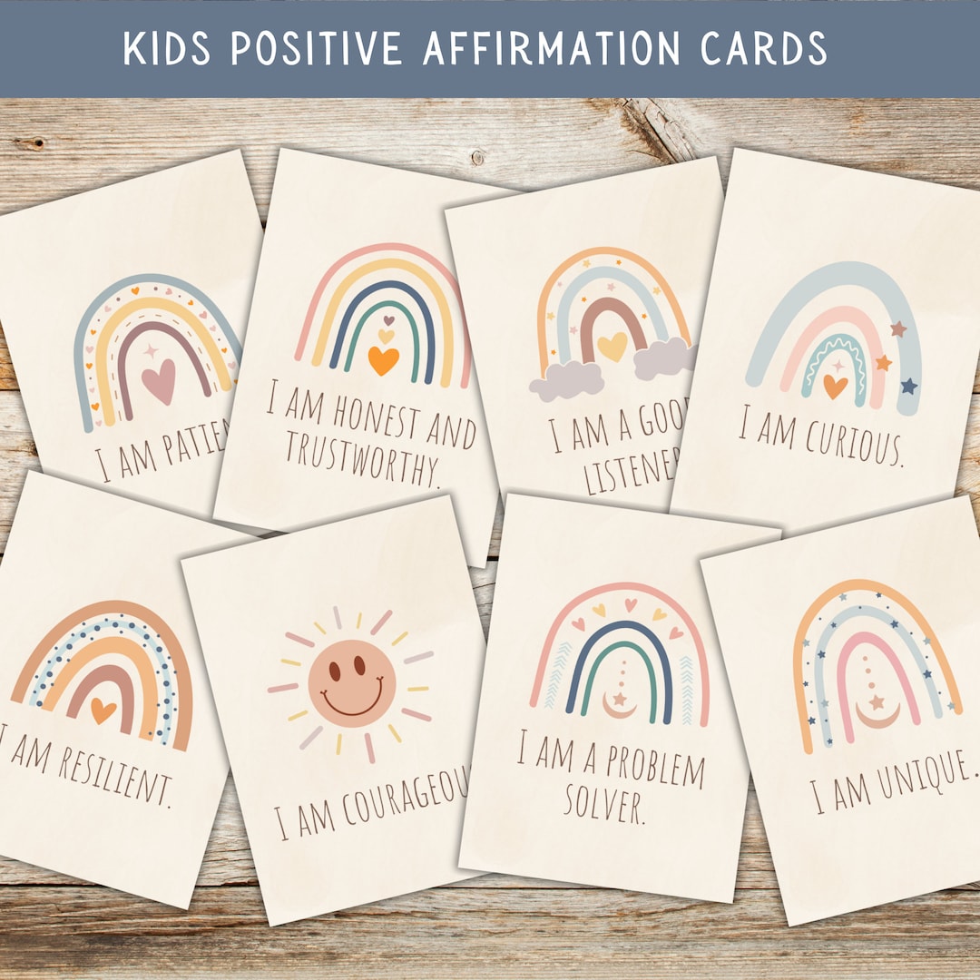 Daily Encouragement Cards for Kids Positive Quote Flash Cards ...