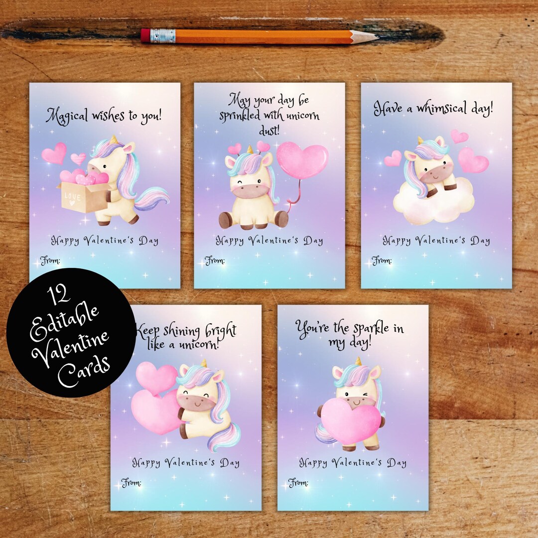 Custom Printable Unicorn Valentines Day Card, Funny Pun Valentine Cards ...