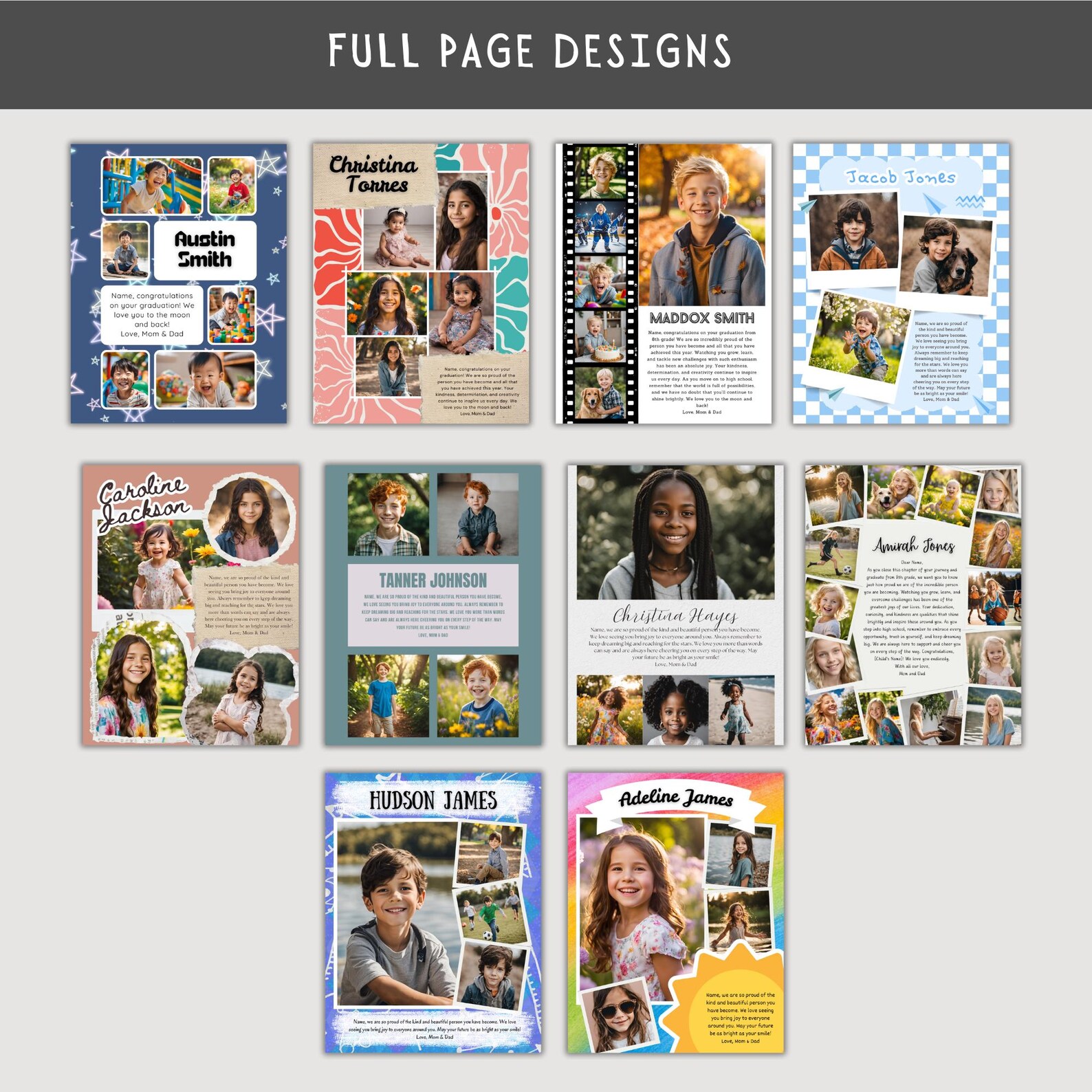 Elementary School Yearbook Ad Template, Full Page Yearbook Ad Layout ...