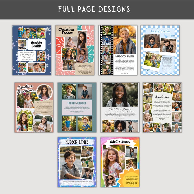 Elementary School Yearbook Ad Template, Full Page Yearbook Ad Layout ...