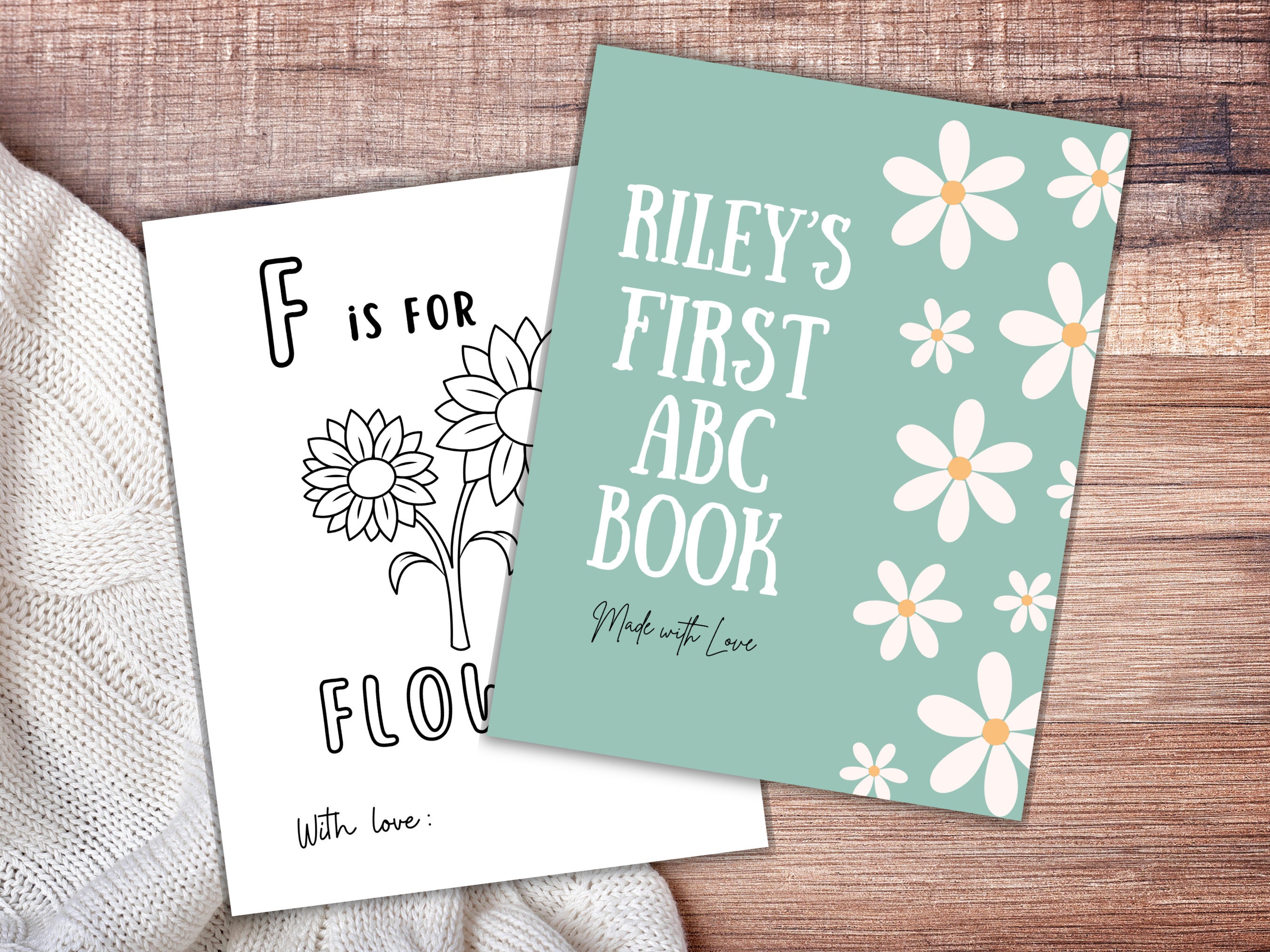 ABC Coloring Book Baby Shower, Custom Alphabet Coloring Pages Baby ...