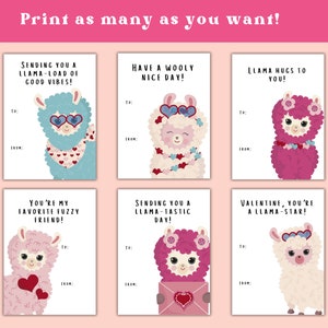 Printable Llama Valentines Day Card, Funny Pun Valentine Cards for Kids ...