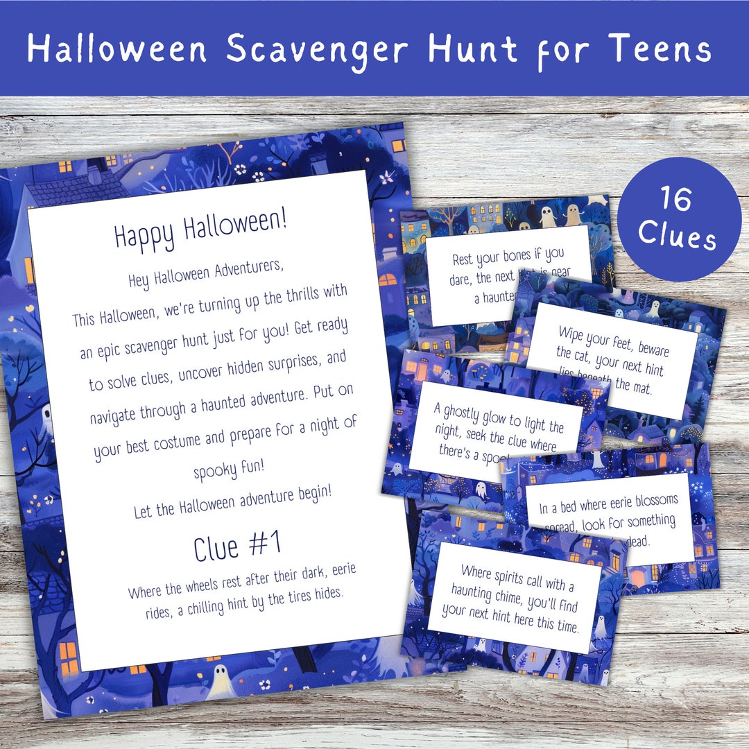 Halloween Scavenger Hunt for Teens, Challenging Outdoor Halloween ...