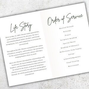 Music Note Funeral Program Template: Editable Memorial Service (digital ...
