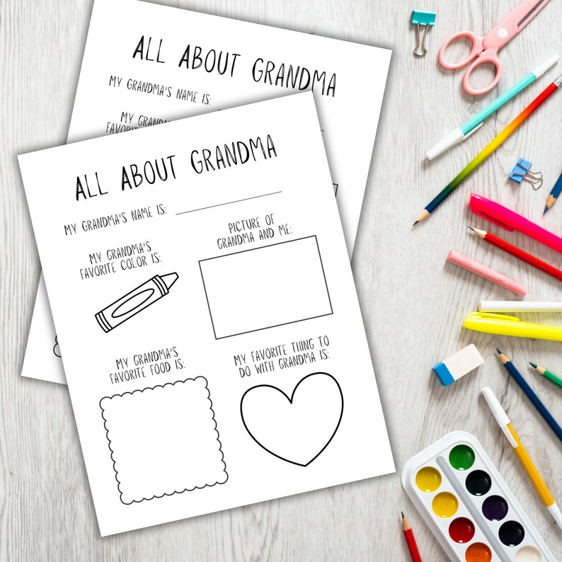 All About My Grandma Questionnaire, Happy Mothers Day Grandma Printable ...
