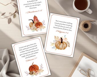 Thanksgiving Printable Scripture Cards, Fall Bible Verse Cards, Daily ...