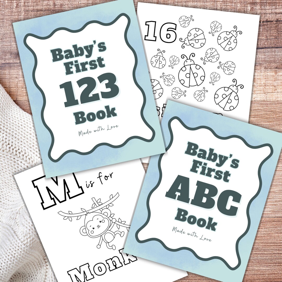 Baby's First Alphabet Book Printable, ABC Book Baby Shower Coloring ...