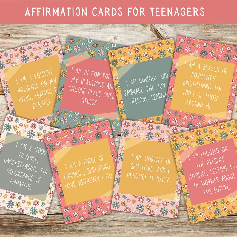 Printable Affirmation Cards for Teenagers, Positive Encouragement Cards ...