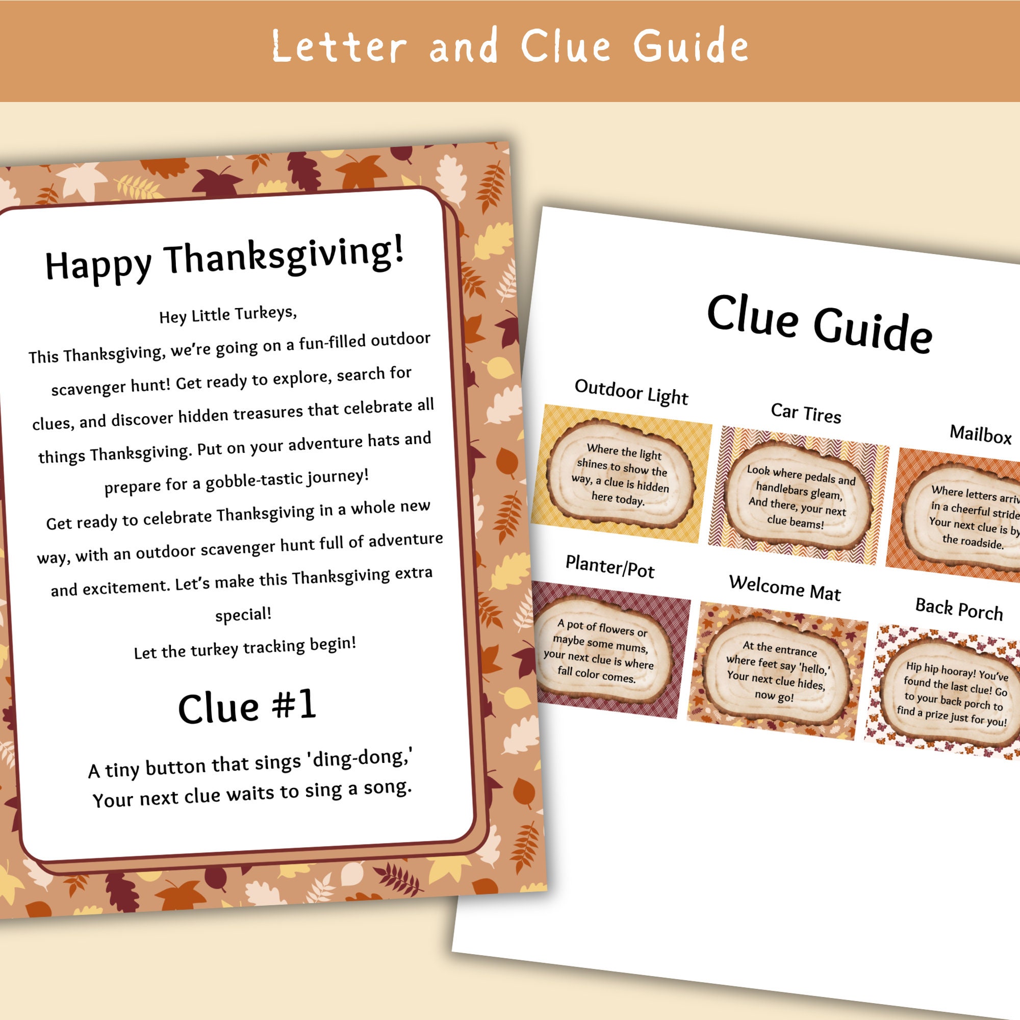 Thanksgiving Scavenger Hunt for Kids: Fall Family Game (printable) - Etsy