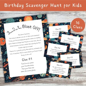 Outer Space Birthday Party Activities, Indoor Treasure Hunt Clues ...