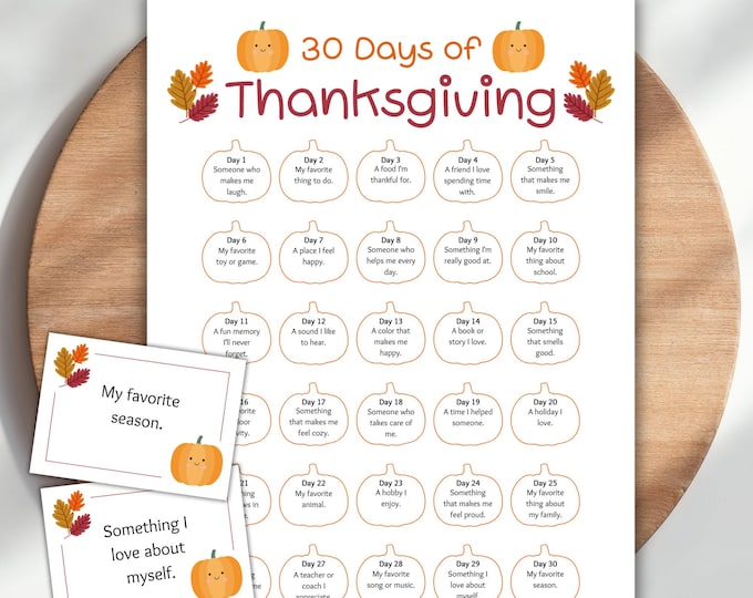 Gratitude Prompts Questions for Kids Autumn Thanksgiving Kid Activity ...