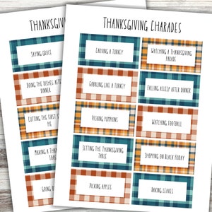 Printable Thanksgiving Charades for Kids, Thanksgiving Activity for ...